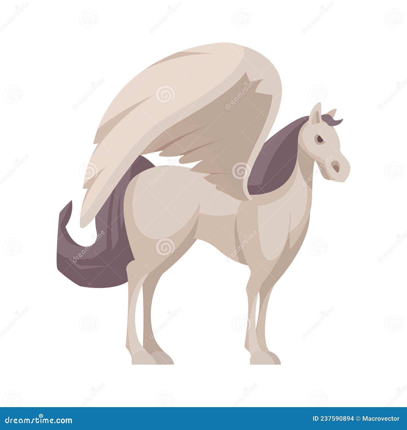 Pegasus Magical Creature Composition Stock Vector - Illustration of ...