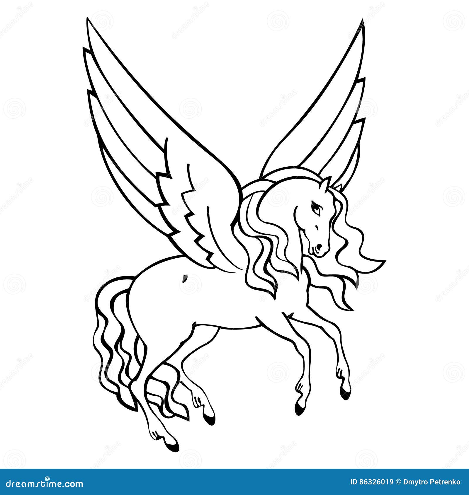 Pegasus Outline Stock Vector - Image: 86326019