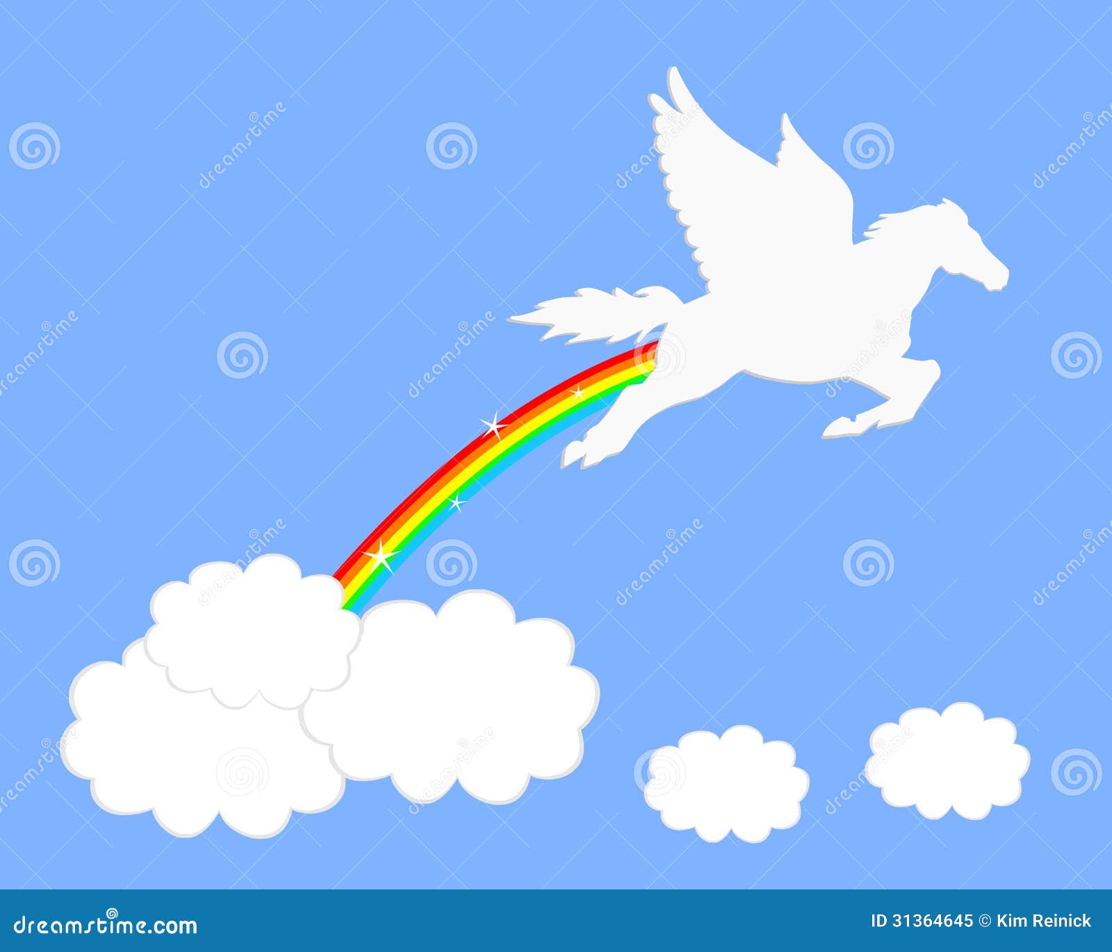 Pegasus Rainbow stock illustration. Illustration of abstract - 31364645