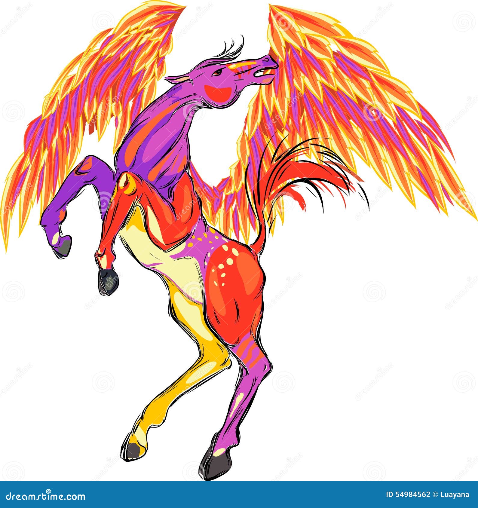 Pegasus stock vector. Illustration of fiery, folklore - 54984562