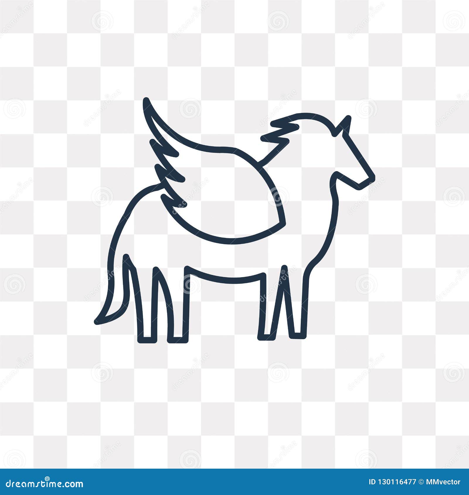 Pegasus Vector Icon Isolated on Transparent Background, Linear P Stock ...