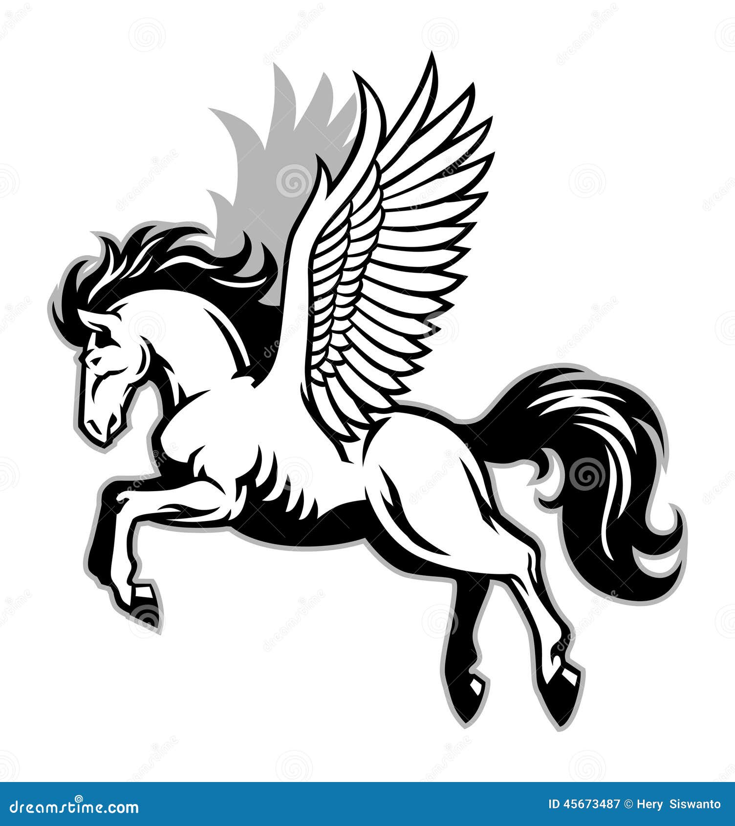 Black And White Pegasus