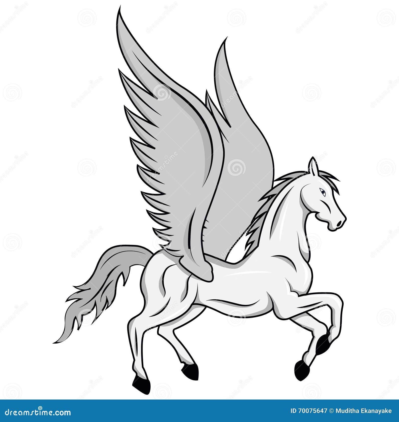 Pegasus stock vector. Illustration of creature, stallion - 70075647