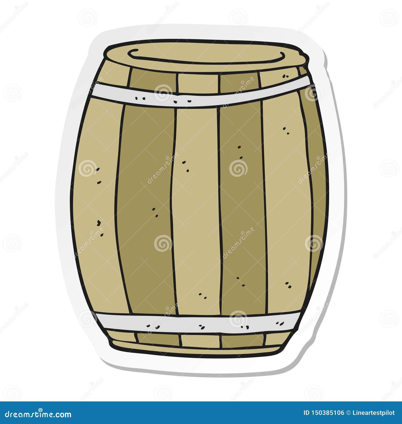 Pegatina De Un Barril De Dibujos Animados Ilustración del Vector ...