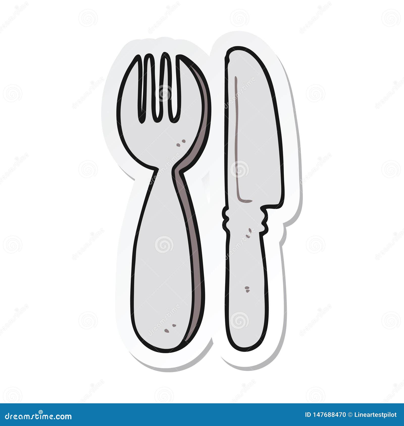 Pegatina De Un Cuchillo Y Tenedor De Dibujos Animados Ilustración del ... Pegatina De Un Cuchillo Y Tenedor De Dibujos Animados Ilustración del ...