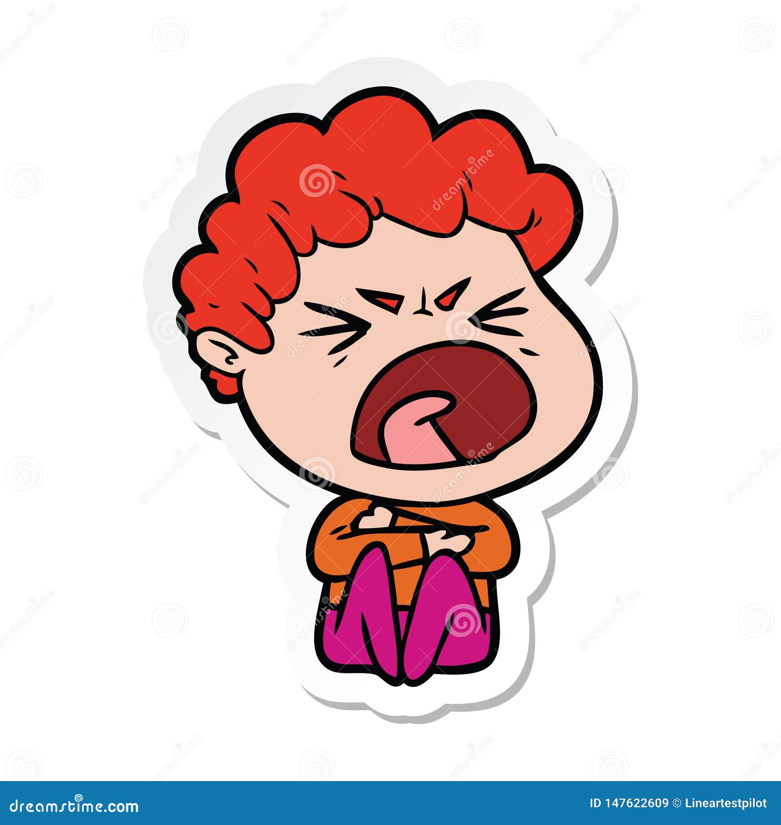 Pegatina De Un Hombre Furioso De Caricatura Ilustración del Vector ... Pegatina De Un Hombre Furioso De Caricatura Ilustración del Vector ...