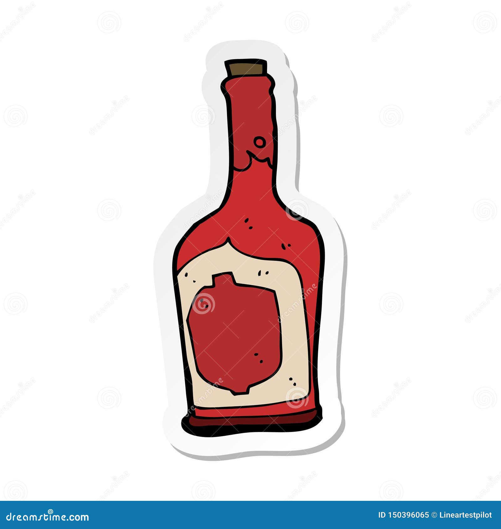 Pegatina De Una Botella De Ron De Dibujos Animados Ilustración del ...