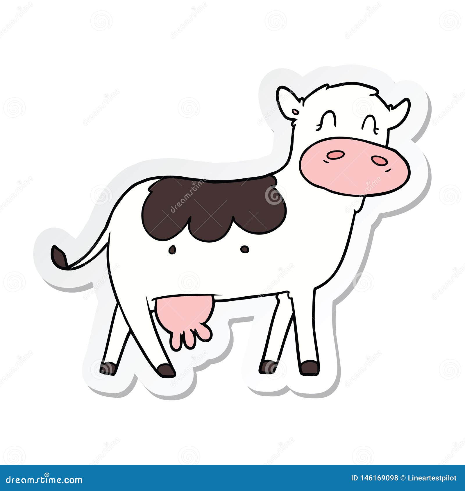 Pegatina De Una Vaca Lechera Ilustración del Vector - Ilustración de ...