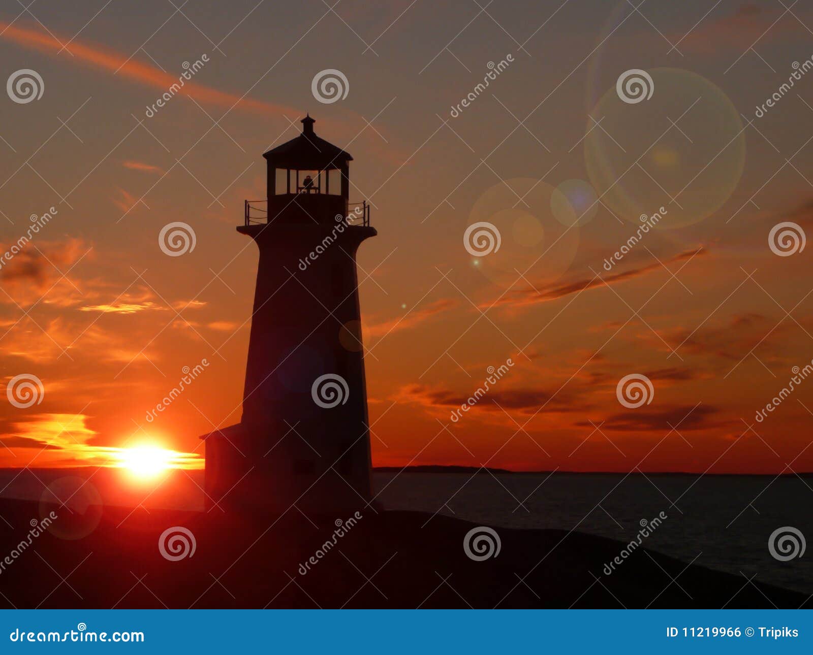 Peggy S Cove Lighthouse with Flare Stock Photo - Image of construction ...