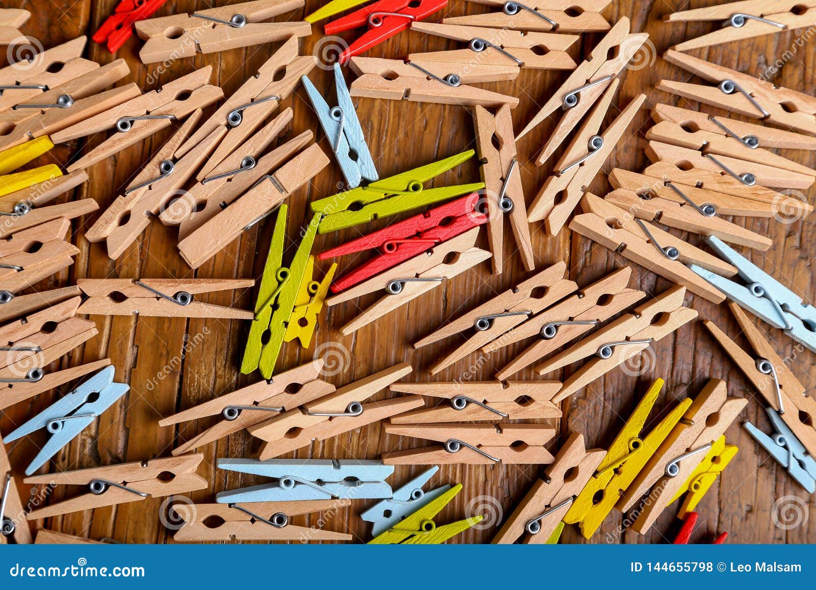 Pegs for Clothes Scattered on the Table Stock Photo - Image of ...