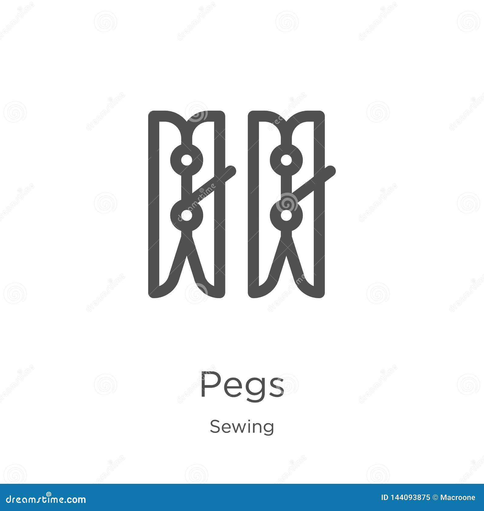 Set Of Pegs Line Art Logo Vector Symbol Illustration Design, Clothes ...