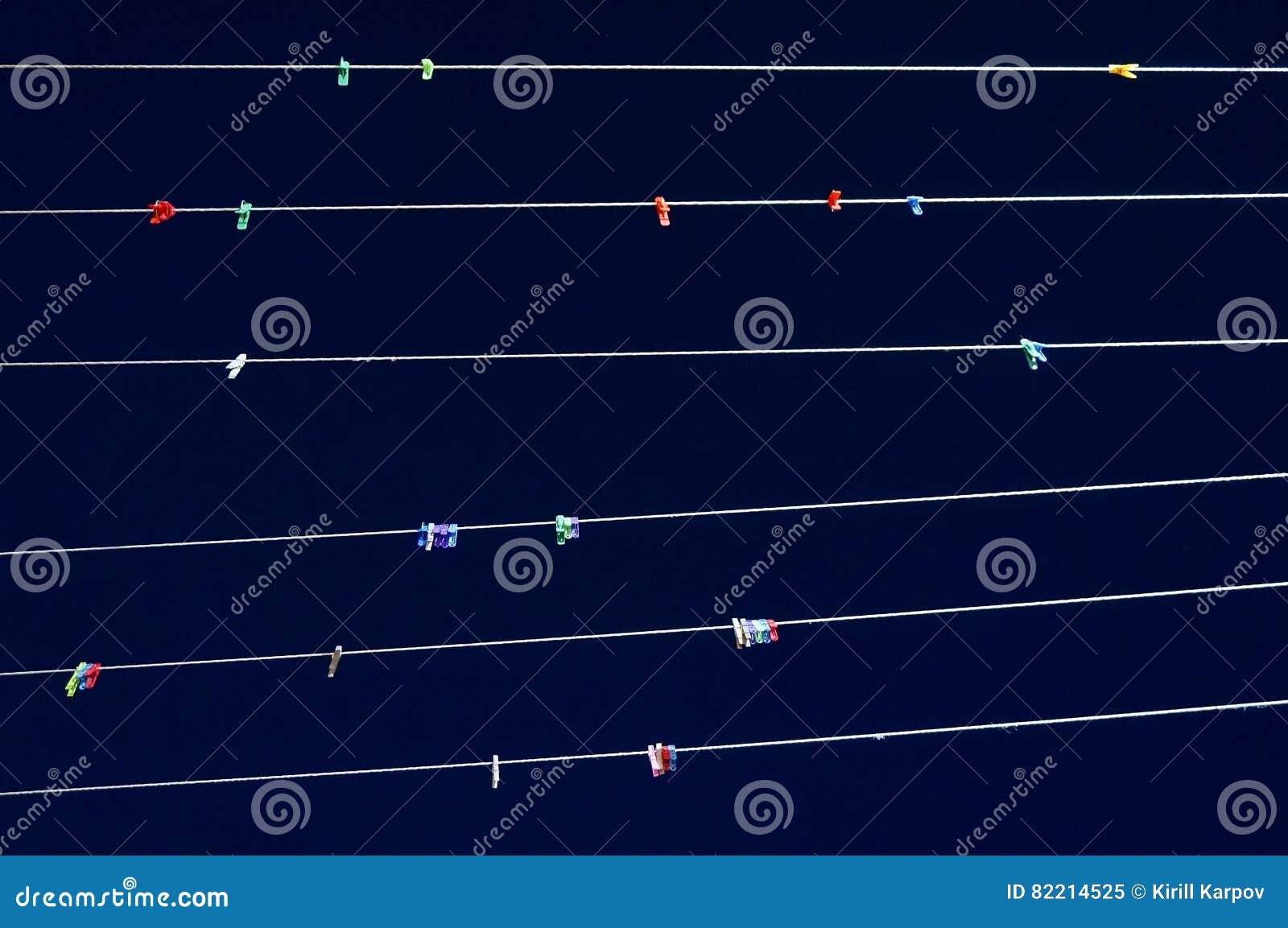 Pegs on Strings Against the Sky Stock Image - Image of line, clothespin ...