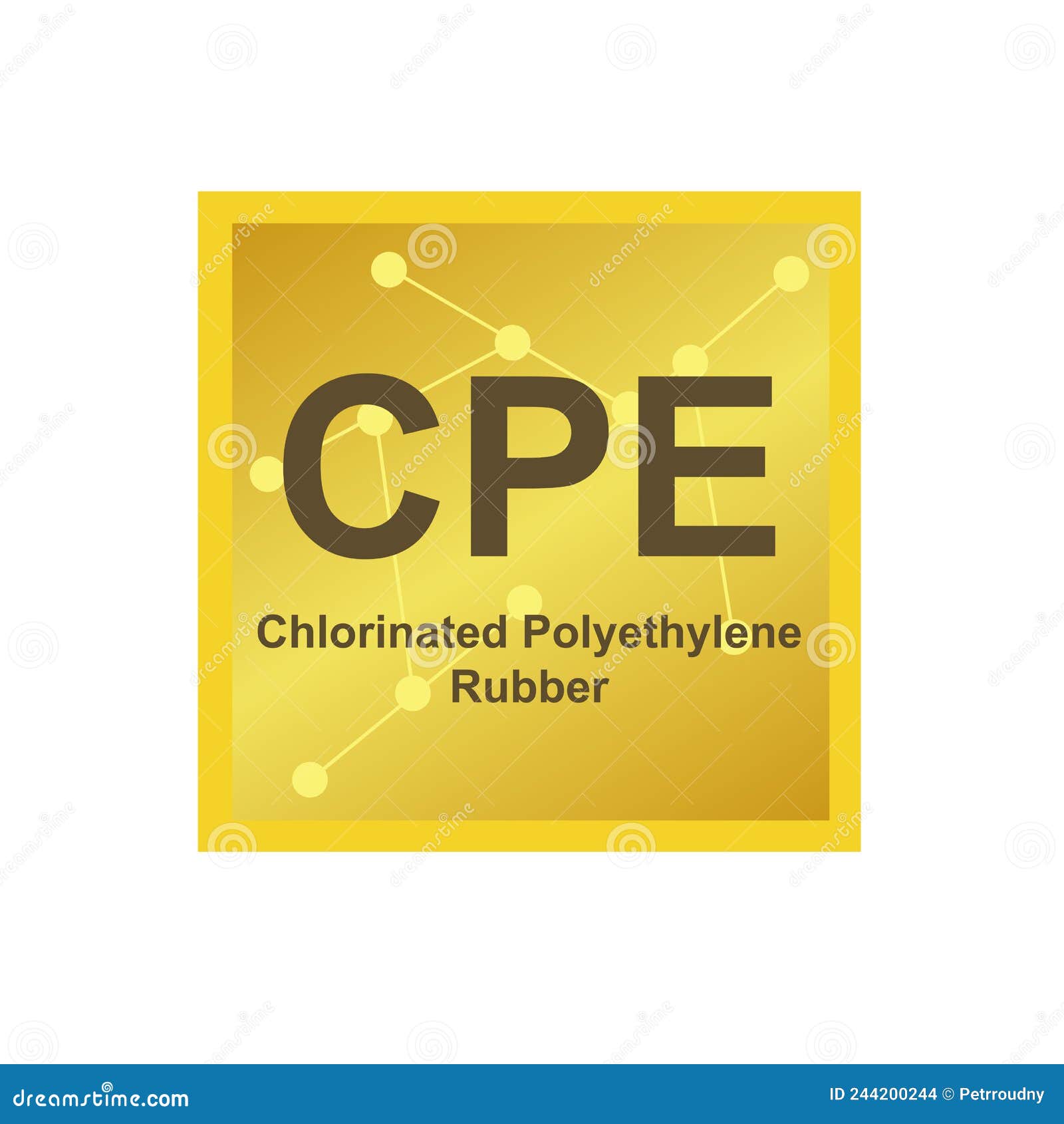 Vector Symbol of Chlorinated Polyethylene Rubber CPE Polymer on the ...