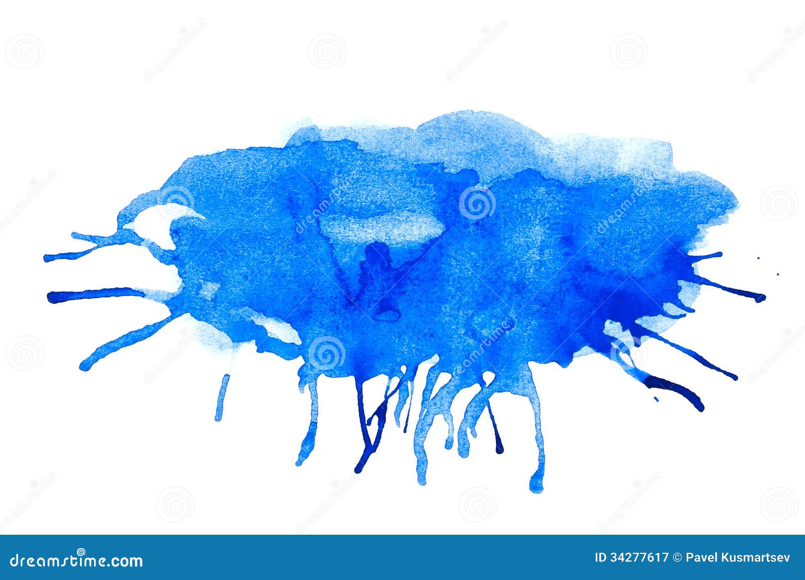 Peinture bleue de tache illustration stock. Illustration du forme ...