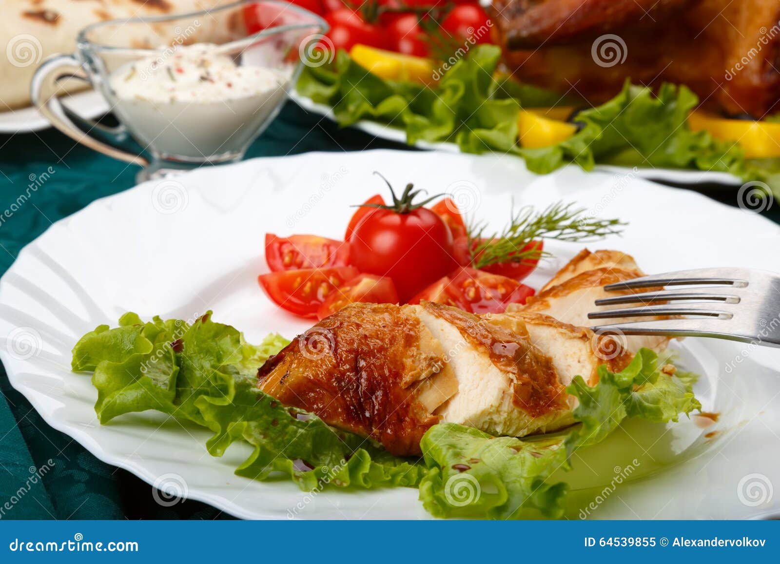 Peito De Frango Roasted Cortado Imagem de Stock - Imagem de assado ...