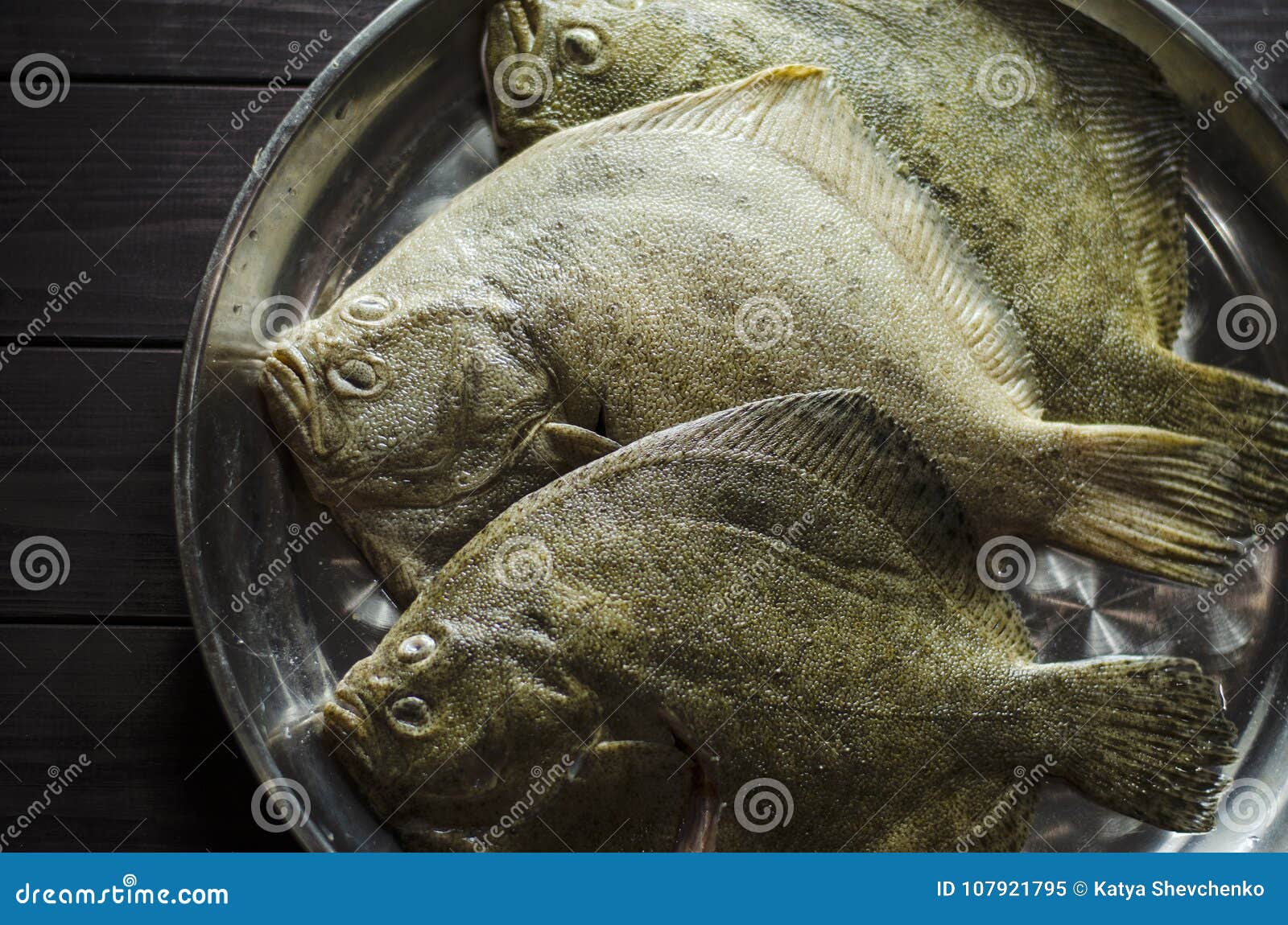 Peixes crus da solha imagem de stock. Imagem de manchado - 107921795