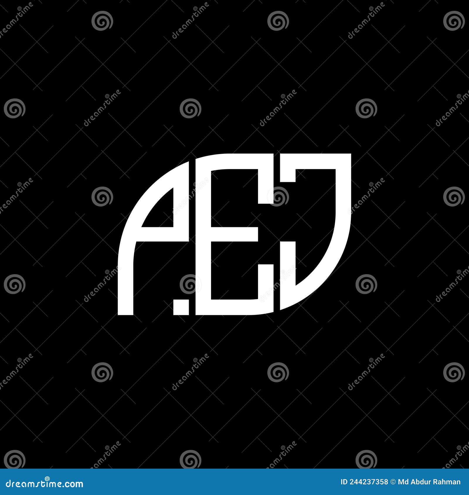 PEJ Letter Logo Design on Black Background.PEJ Creative Initials Letter ...