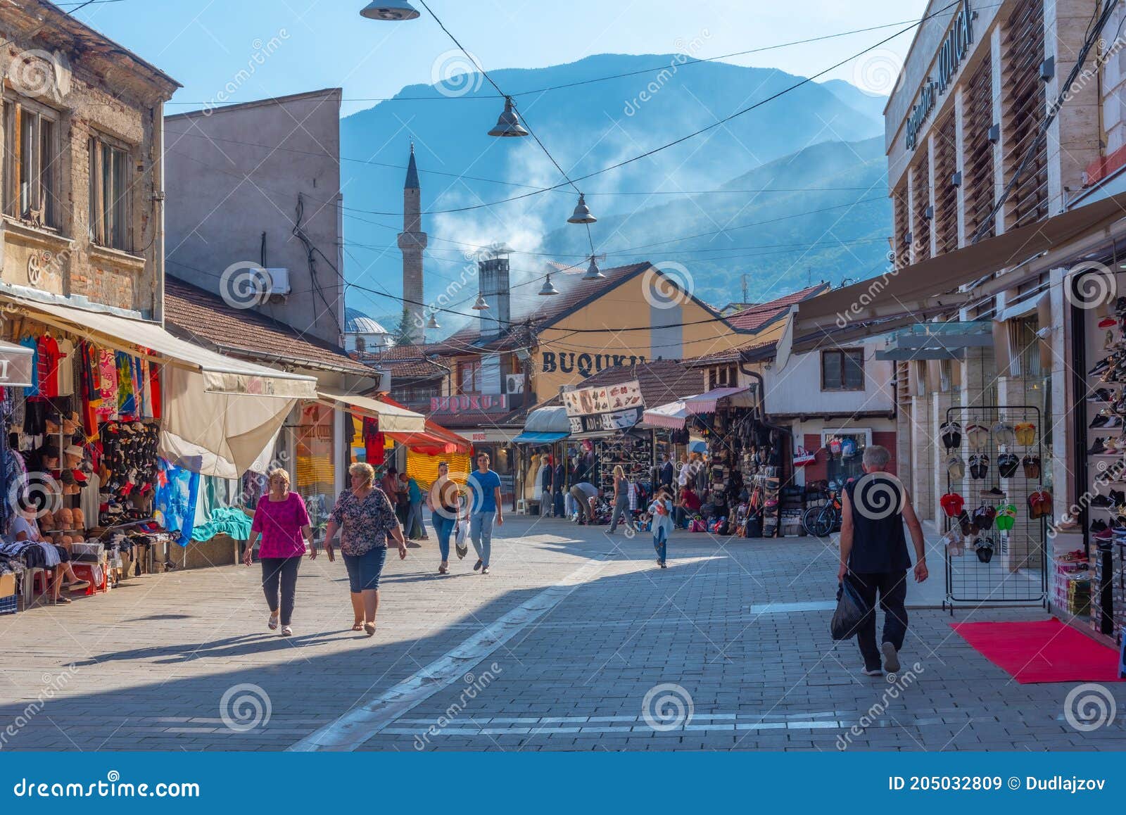 PEJA, KOSOVO, SEPTEMBER 17, 2019: People are Strolling through Bazaar ...