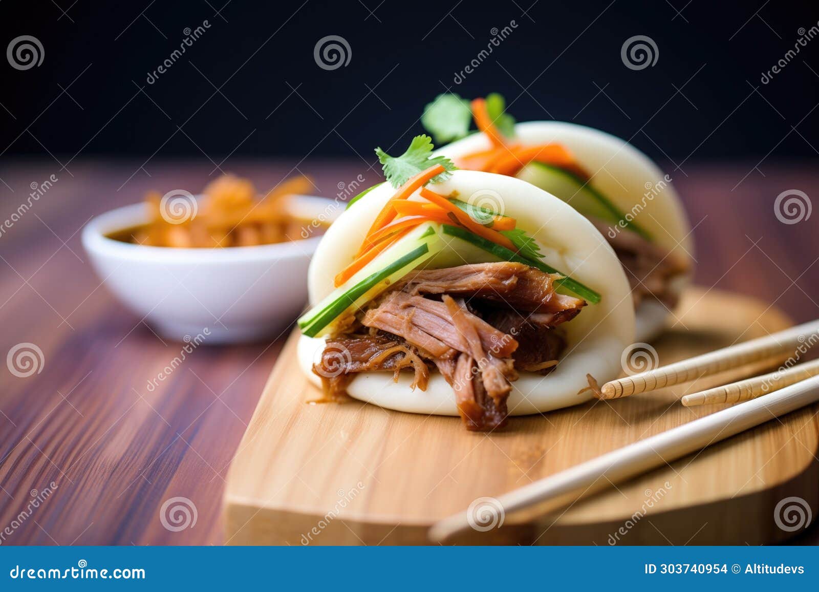 Peking Duck Bao Buns, Dim Sum Style Stock Photo - Image of tradition ...