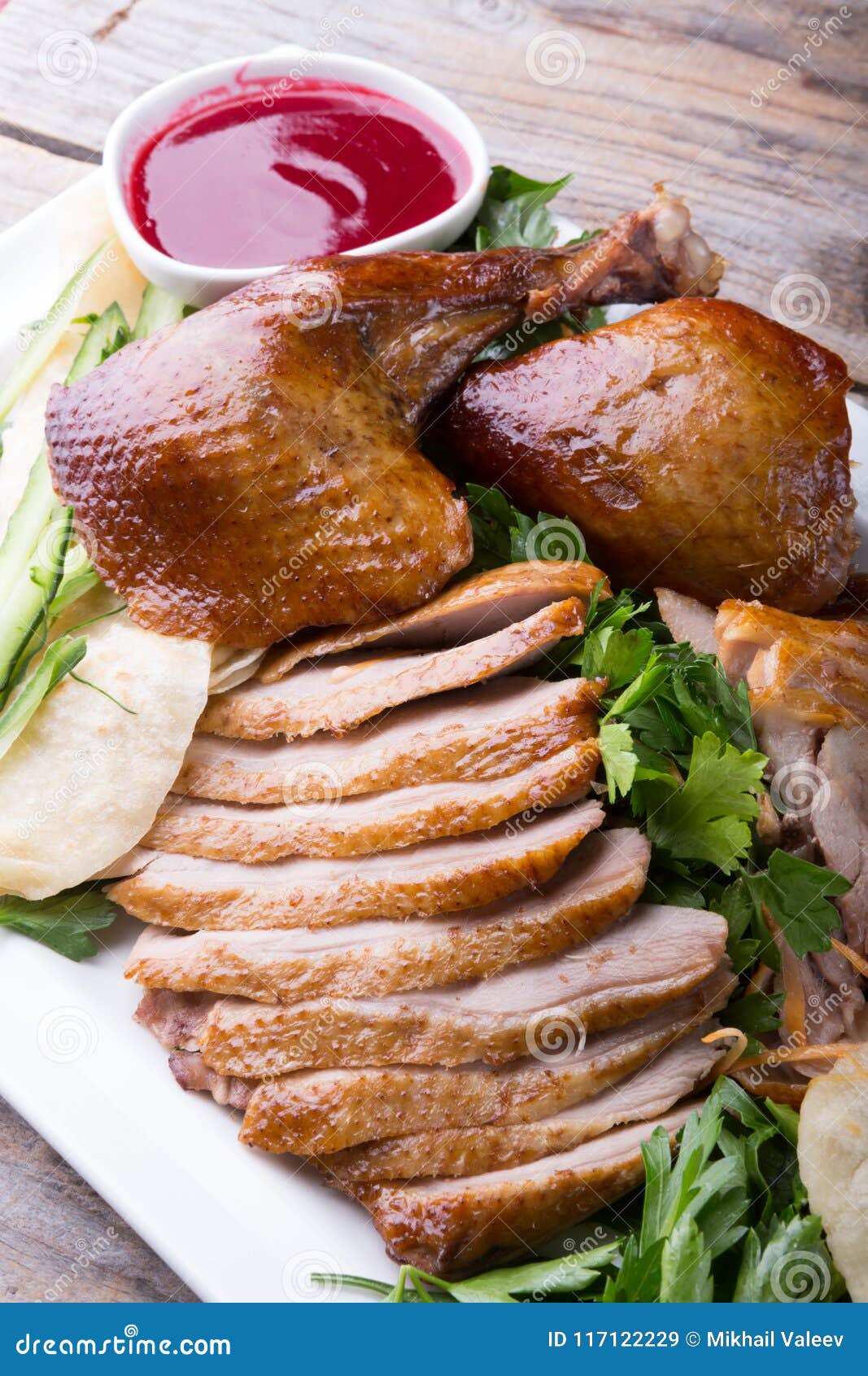 Peking duck dish stock image. Image of expensive, duck - 117122229