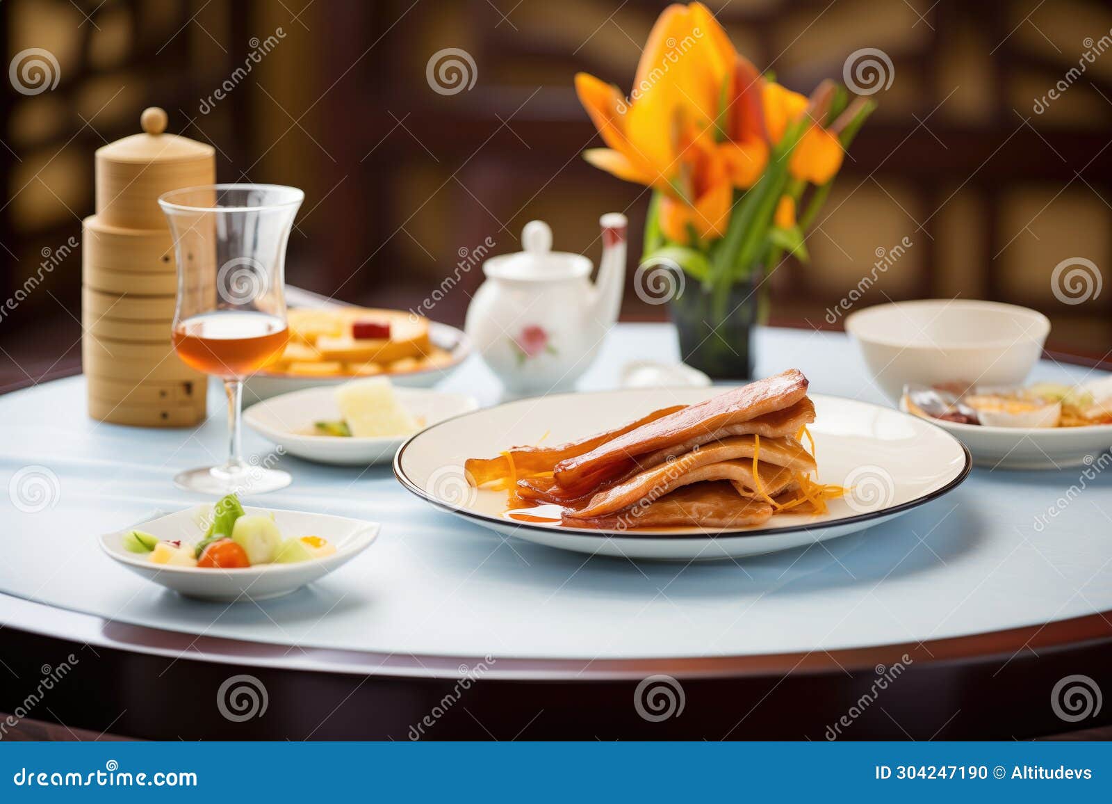 Peking Duck in a Fine Dining Setting Stock Photo - Image of culinary ...