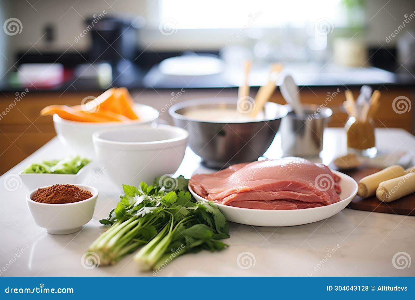 Set Of Ingredients For The Peking Roast Duck Recipe With Coriander ...