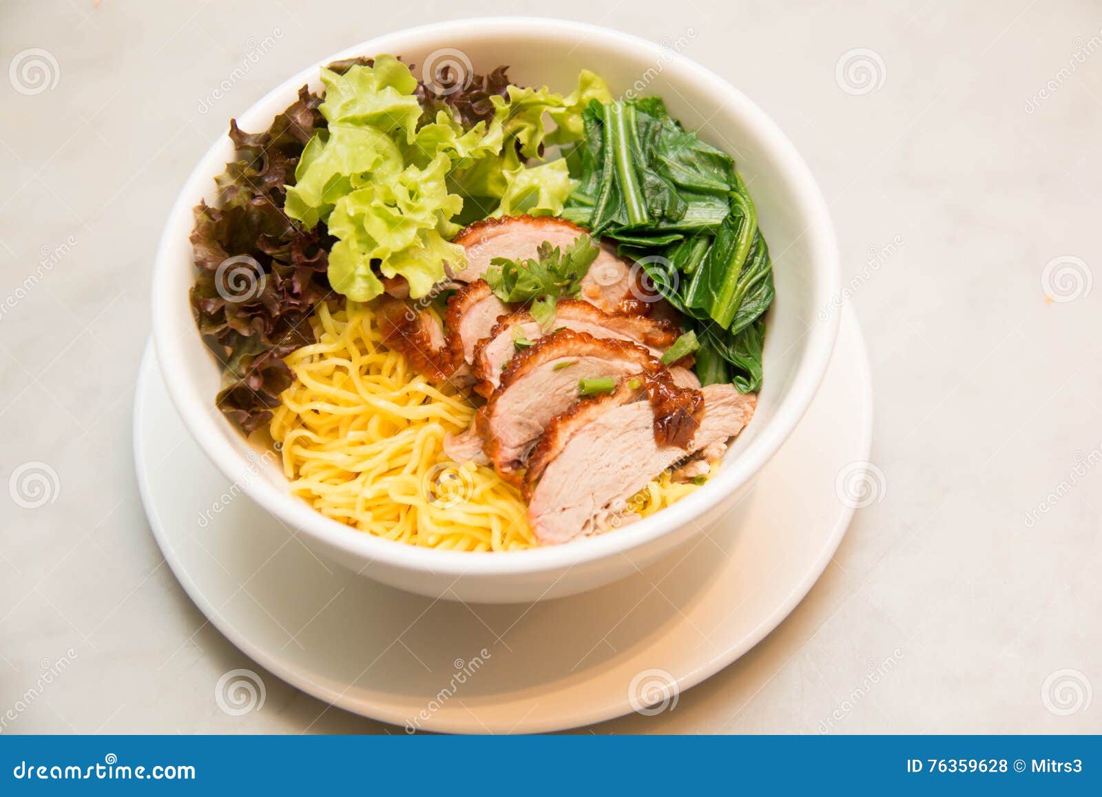 Peking Duck Noodle Soup in a White Bowl Stock Photo - Image of hongkong ...