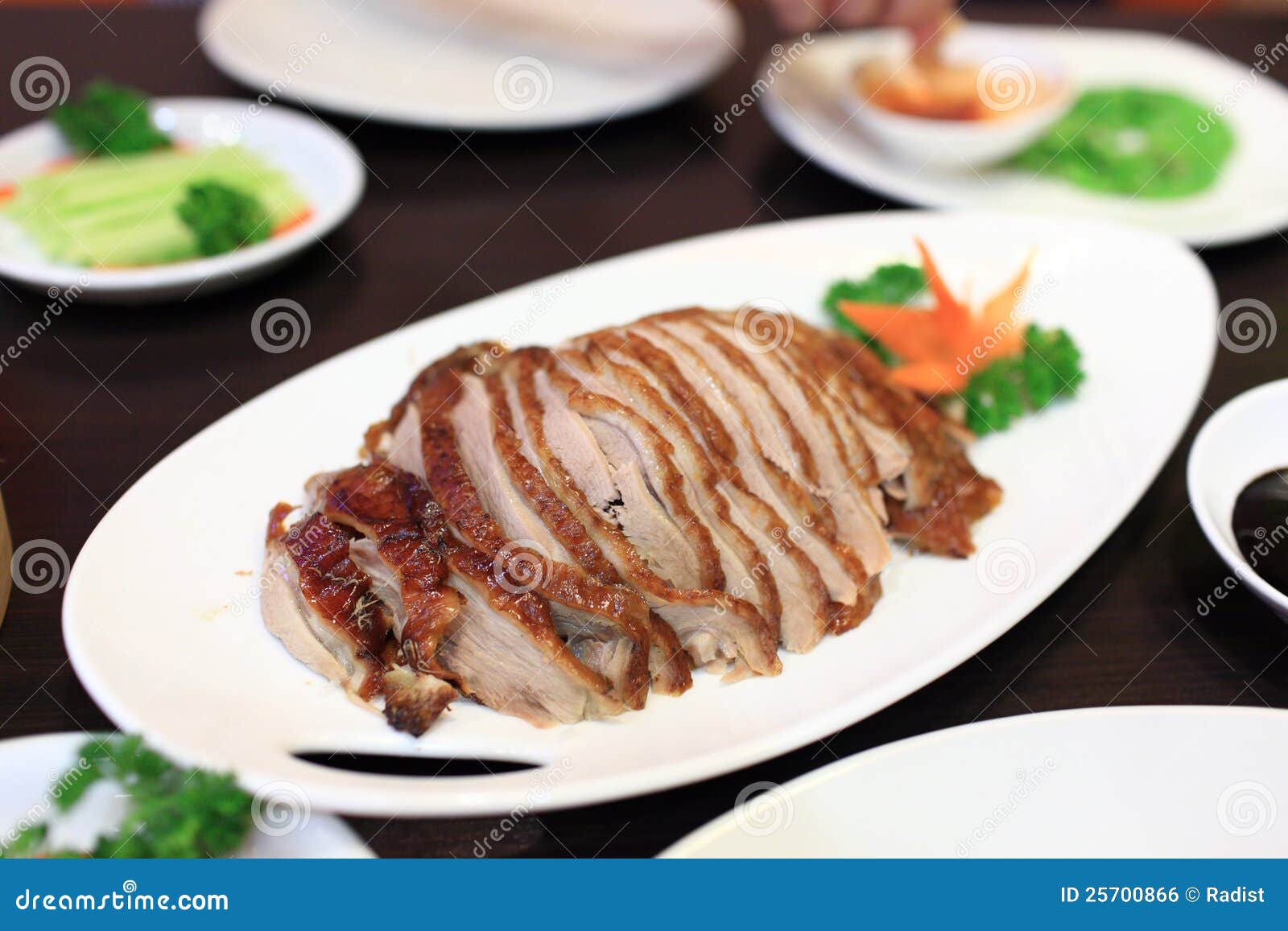 Peking Duck on plate stock photo. Image of plate, asia - 25700866
