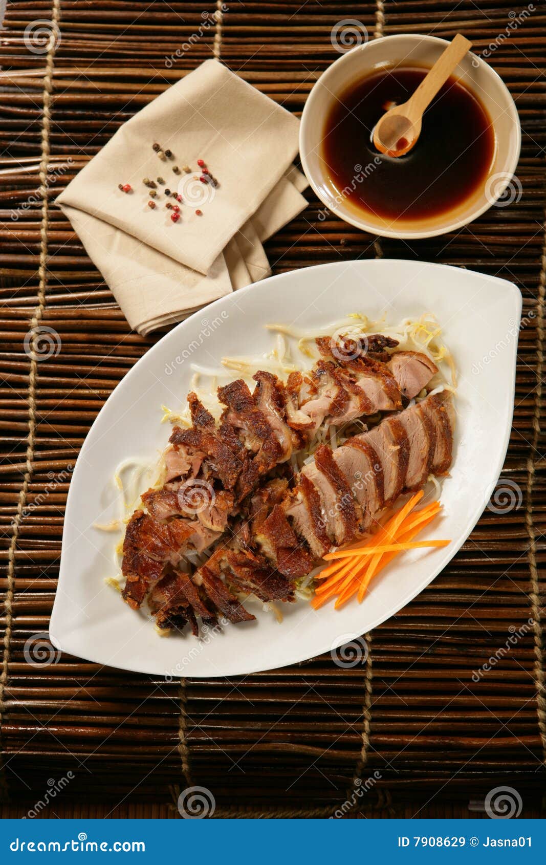 Peking duck on plate stock image. Image of speciality - 7908629