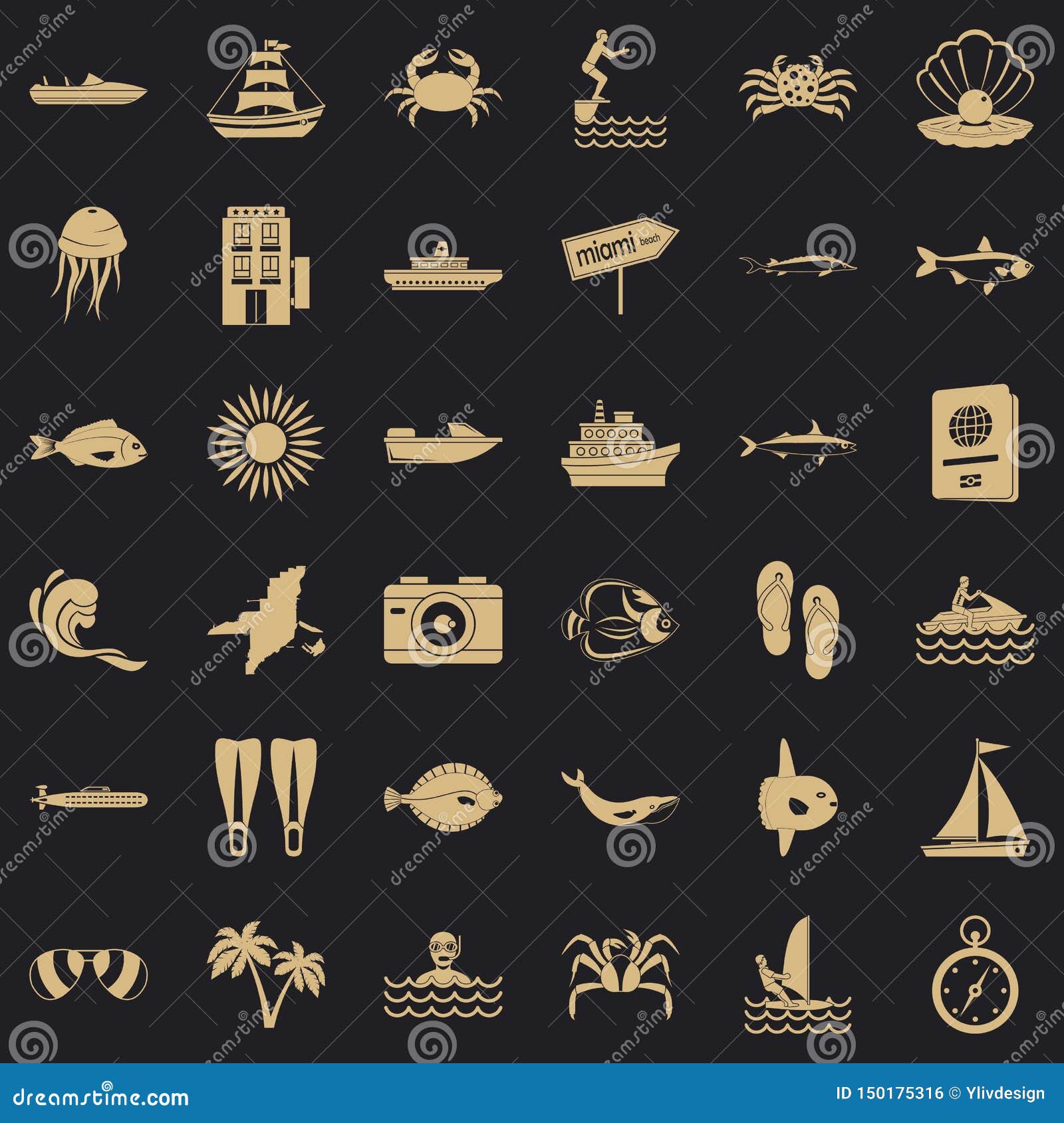 Ocean Pelagic Fish. Vector Black Silhouette Image. | CartoonDealer.com ...