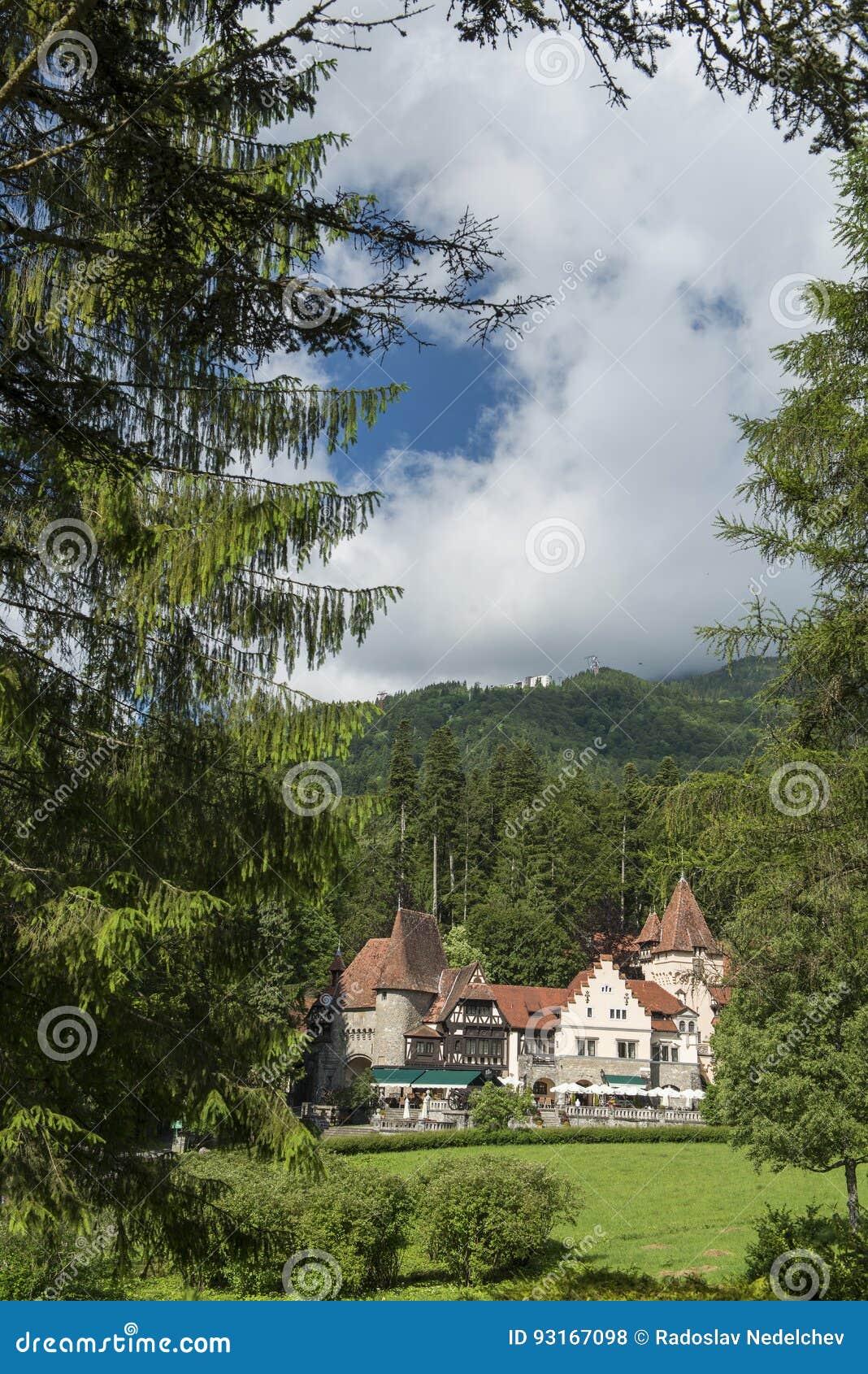Pelesh castle park stock photo. Image of place, nature - 93167098