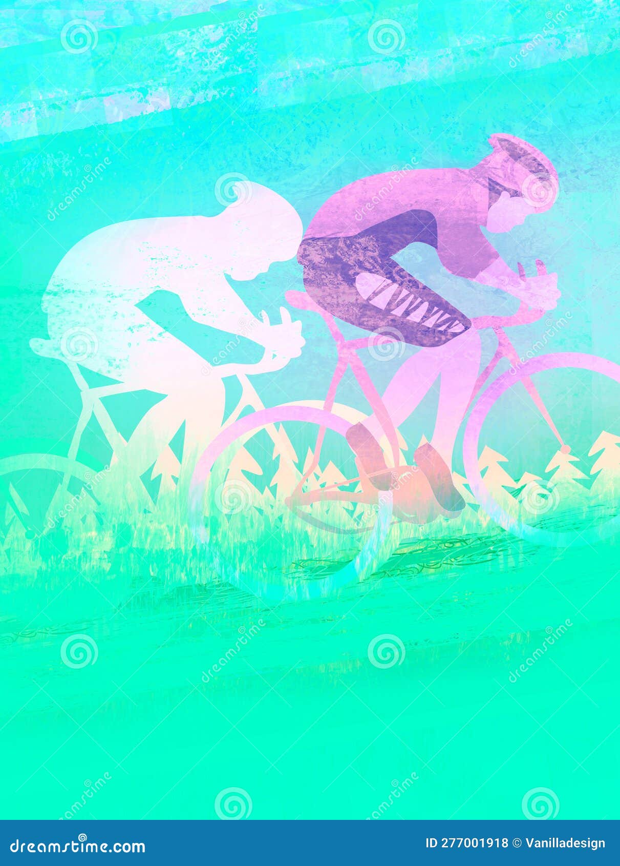 Peleton Cycle Race - Abstract Raster Card Stock Illustration ...