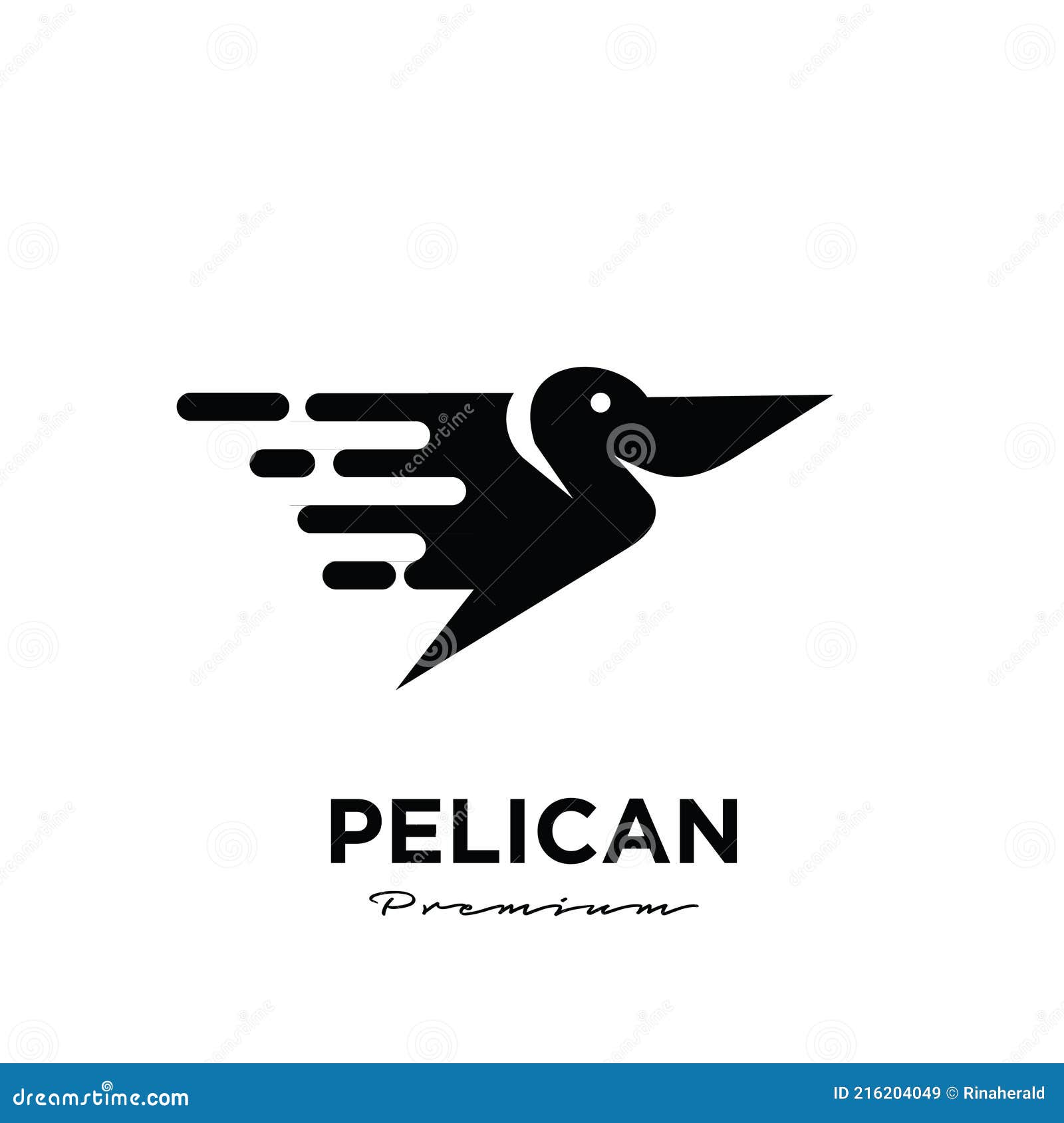 Flying Pelican Fast Data Logo Icon Design Illustration Vector Template ...