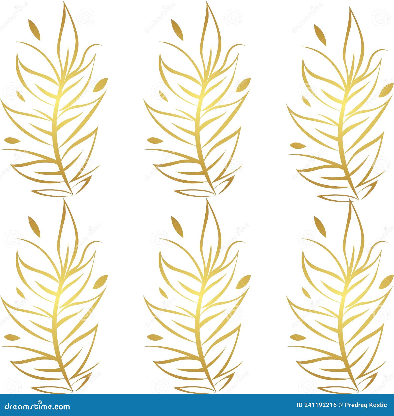 Gold leaf set stock illustration. Illustration of abstract - 241192216
