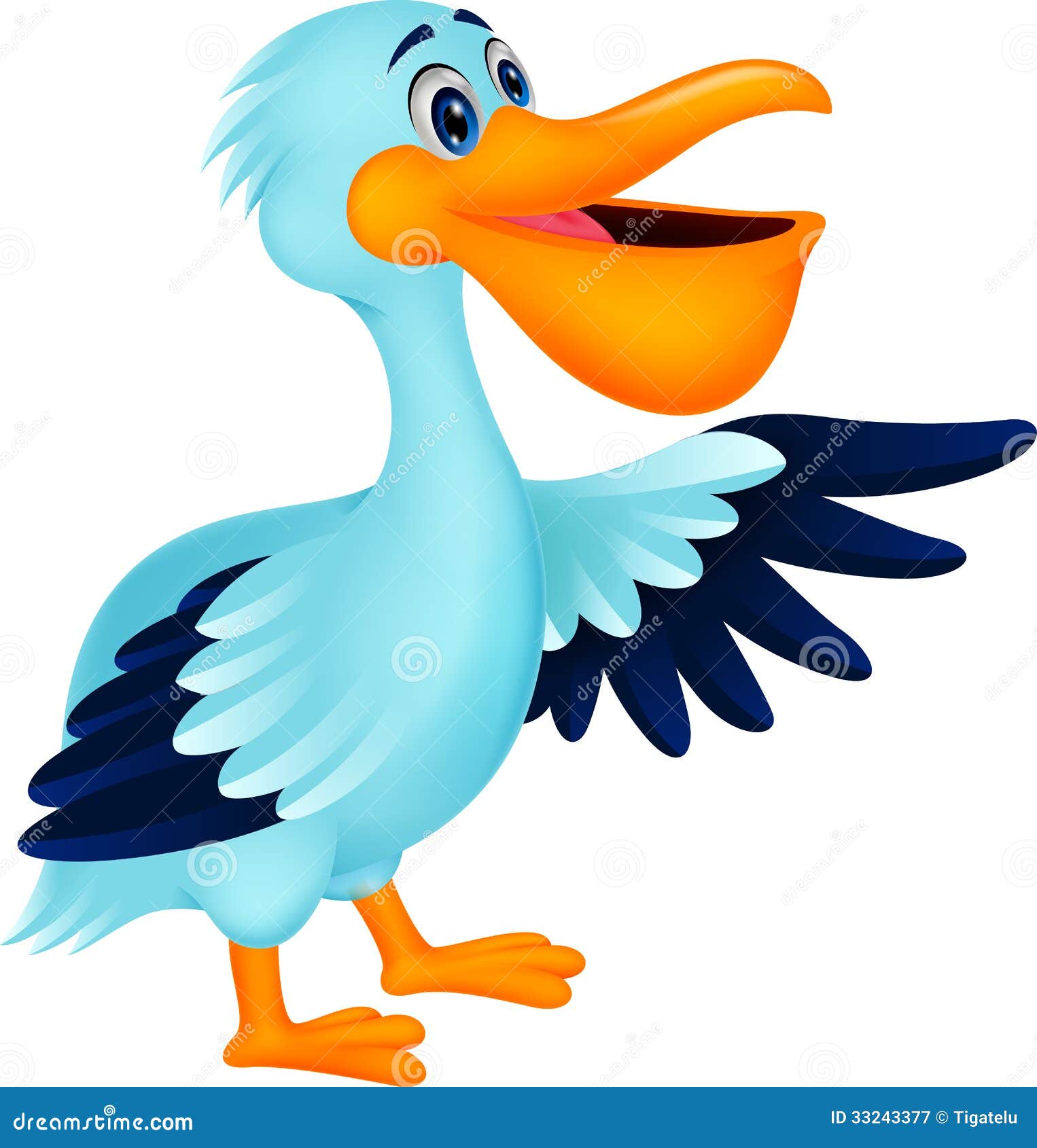 Pelican Bird Cartoon Waving Royalty Free Stock Photography - Image ...