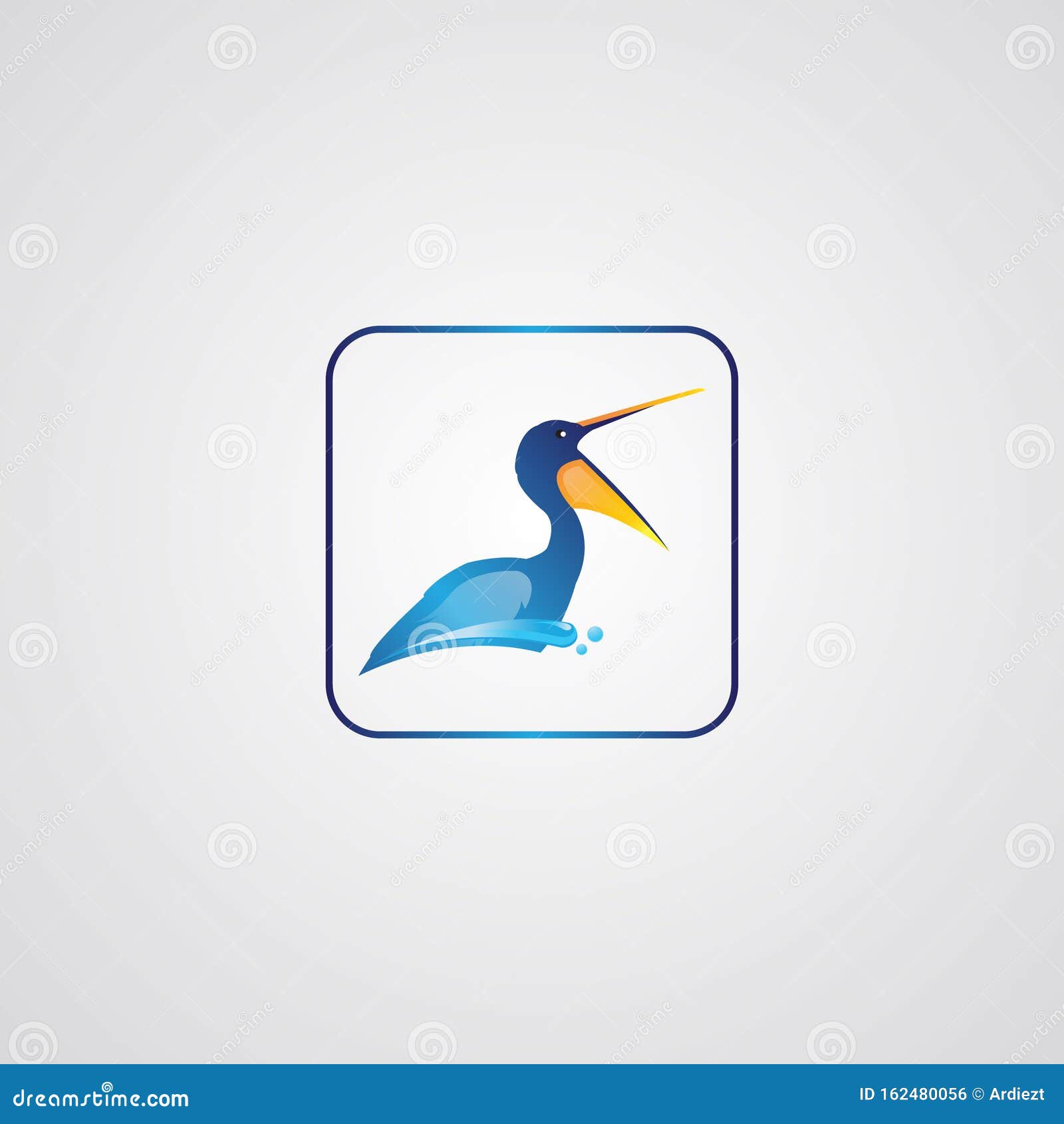 Pelican Icon. Hand Drawn Illustration Isolated On Chalkboard Background ...