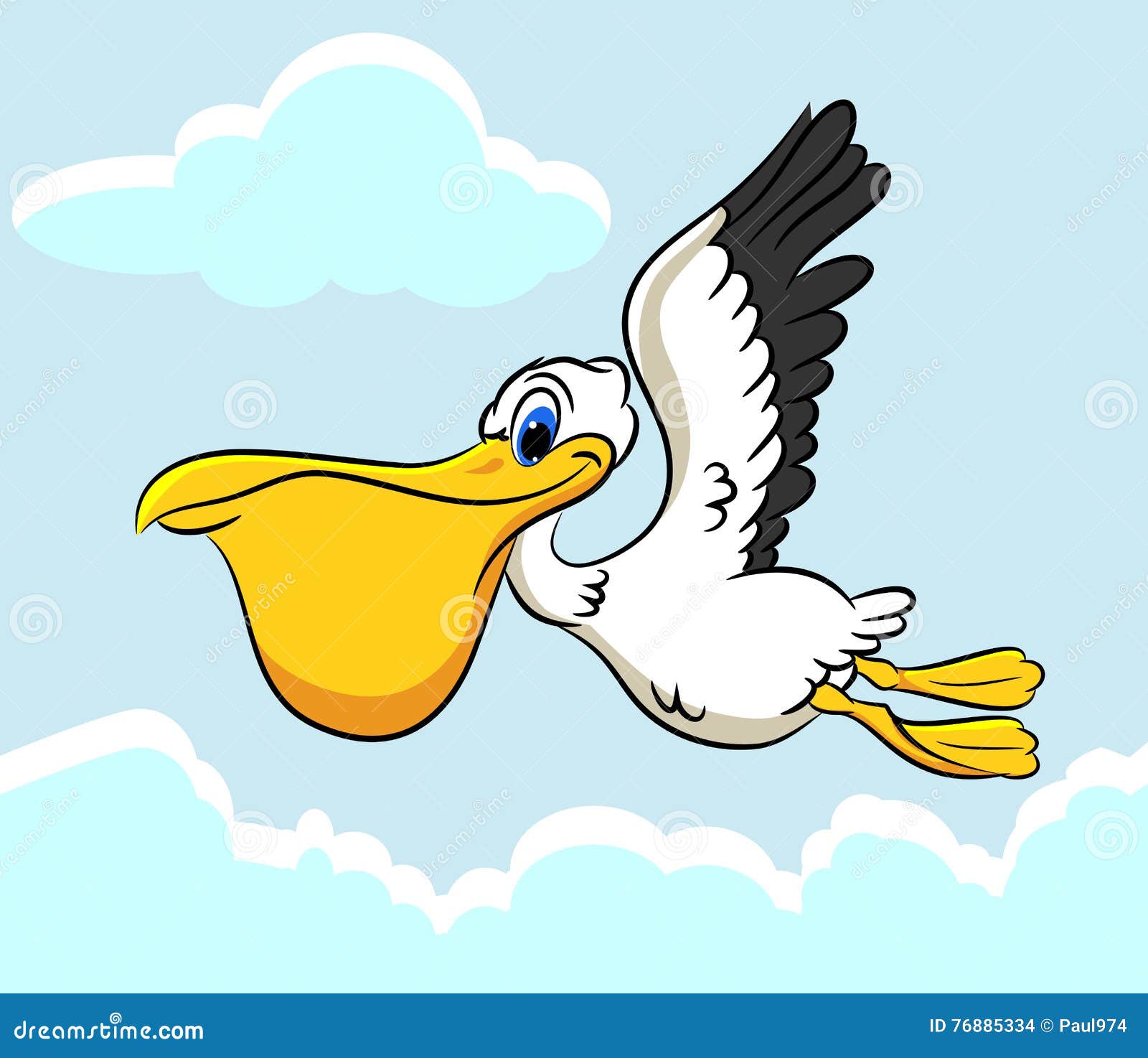 Pelican stock vector. Illustration of wild, beak, white - 76885334