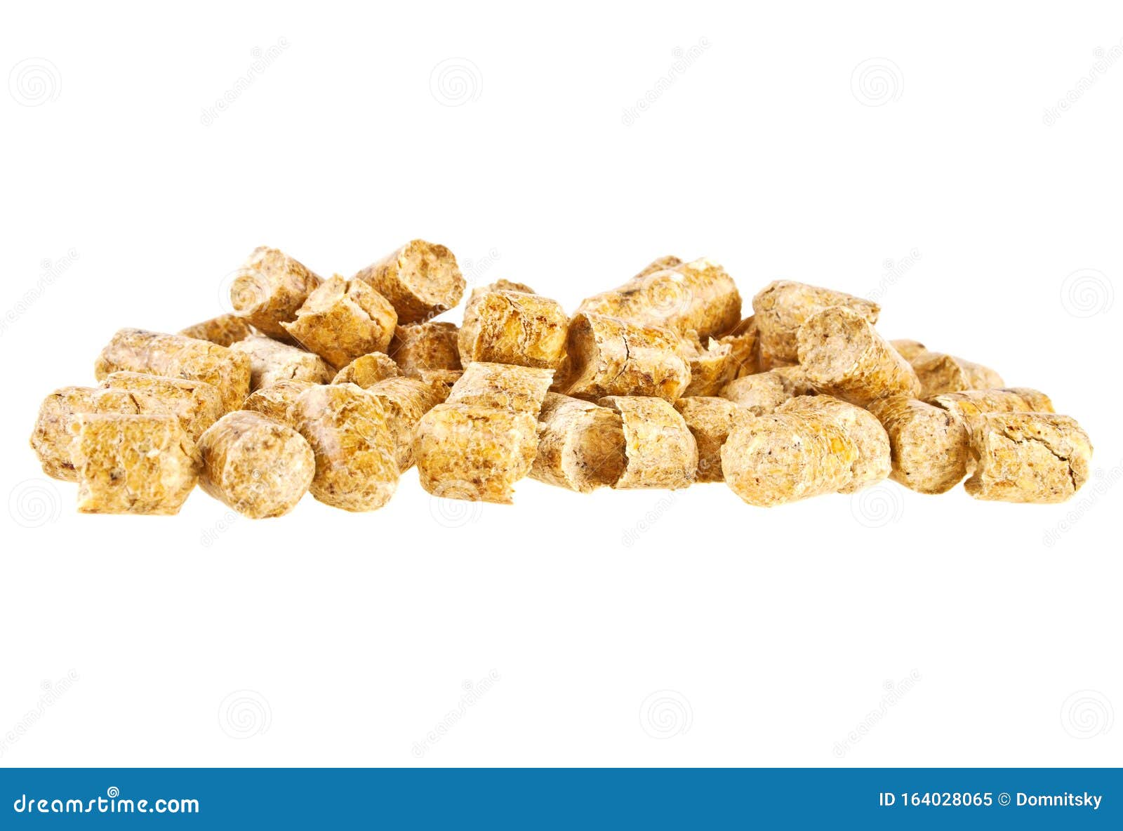 Pelleted Compound Feed Isolated on White Background, Wheatfeed Pellets ...