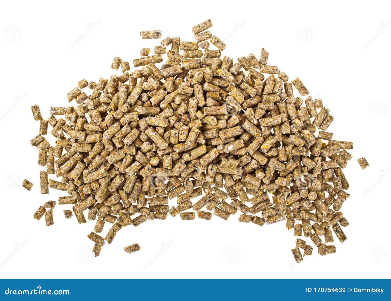 Pelleted Compound Feed Isolated on White Background, Wheatfeed Pellets ...