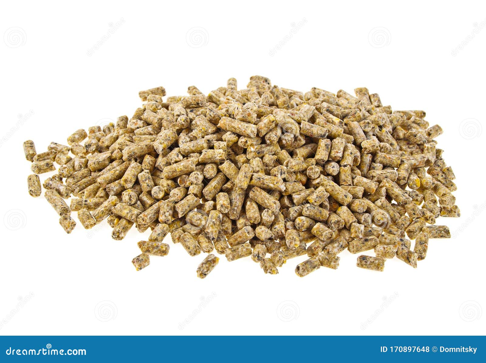 Pelleted Compound Feed Isolated on White Background, Wheatfeed Pellets ...