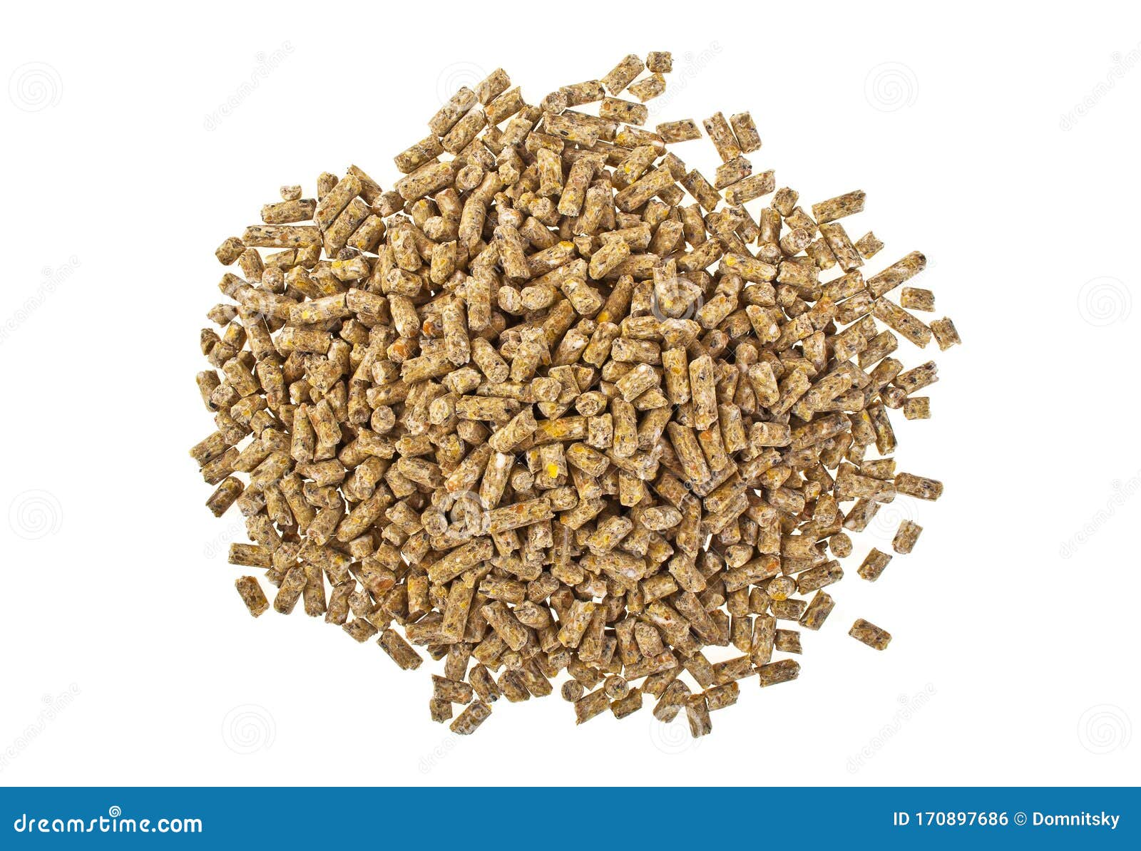 Pelleted Compound Feed Isolated on White Background, Wheatfeed Pellets ...