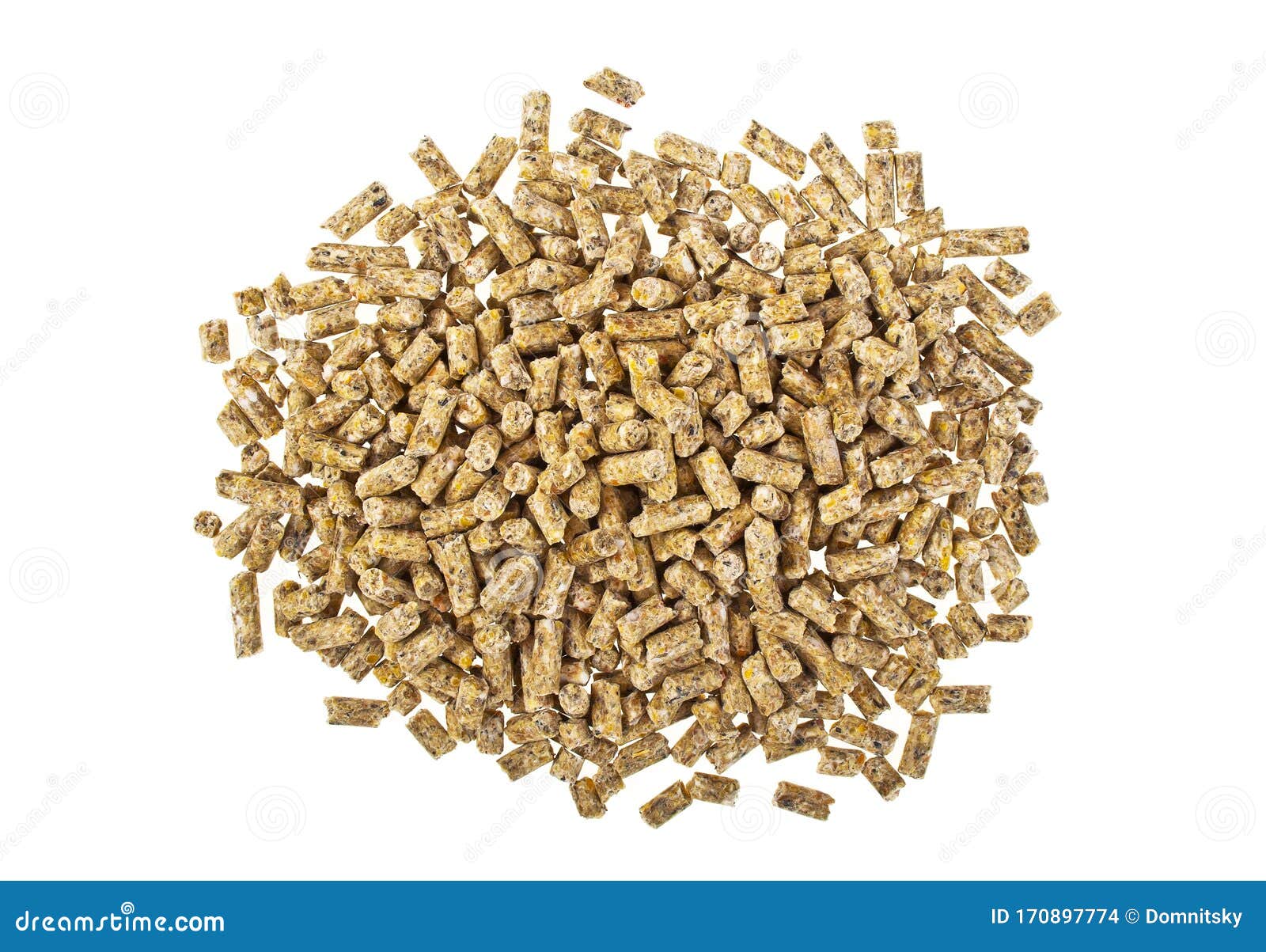 Pelleted Compound Feed Isolated on White Background, Wheatfeed Pellets ...