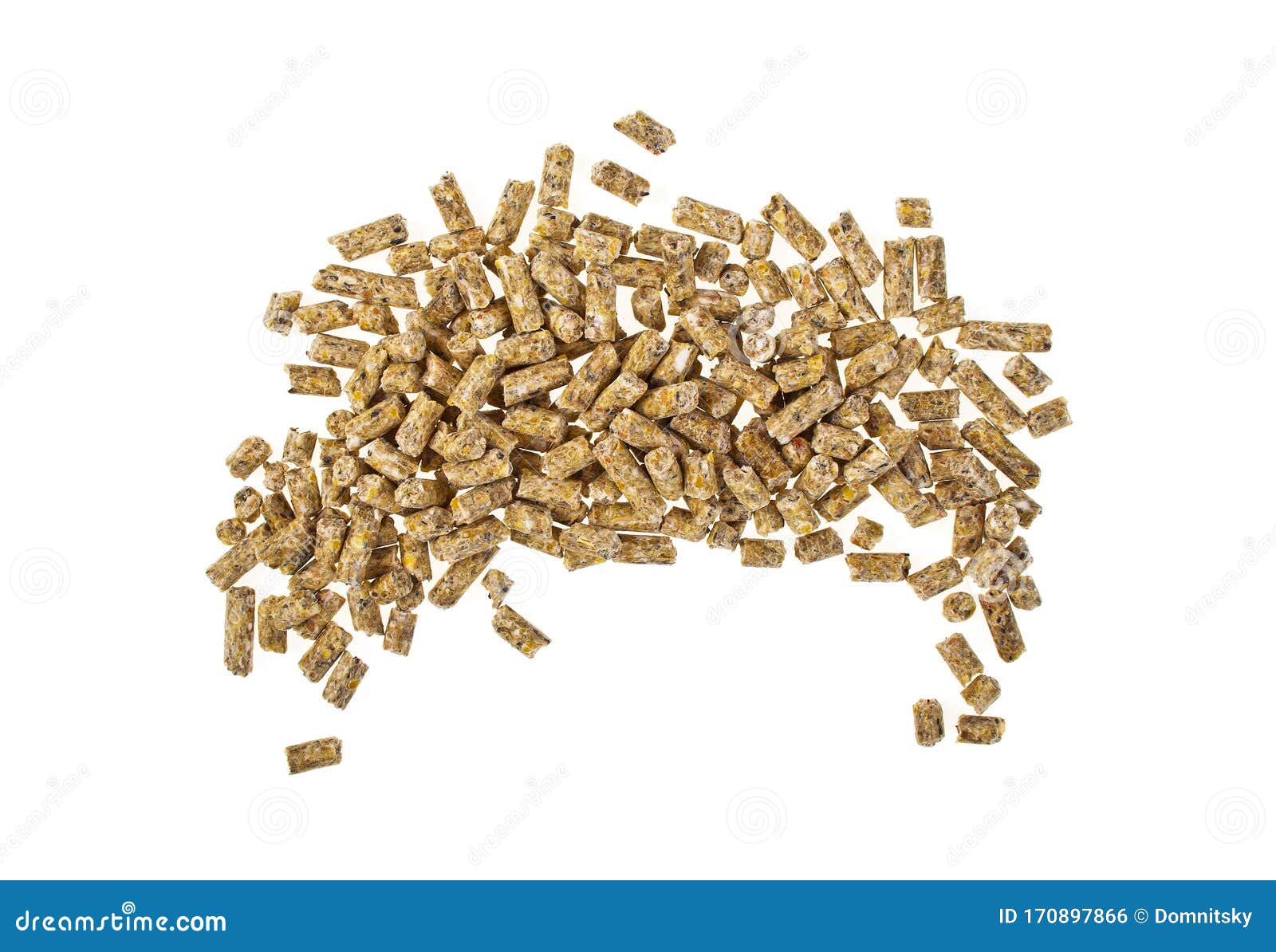 Pelleted Compound Feed Isolated on White Background, Wheatfeed Pellets ...