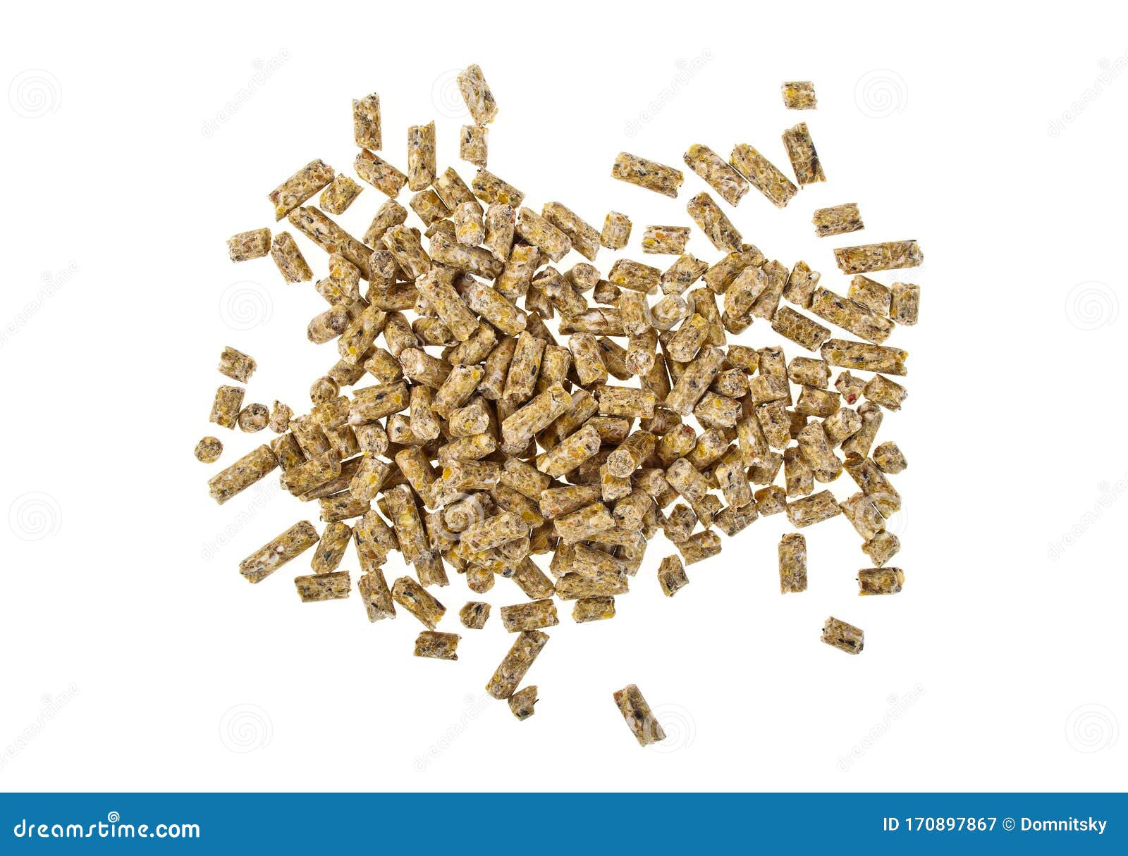 Pelleted Compound Feed Isolated on White Background, Wheatfeed Pellets ...