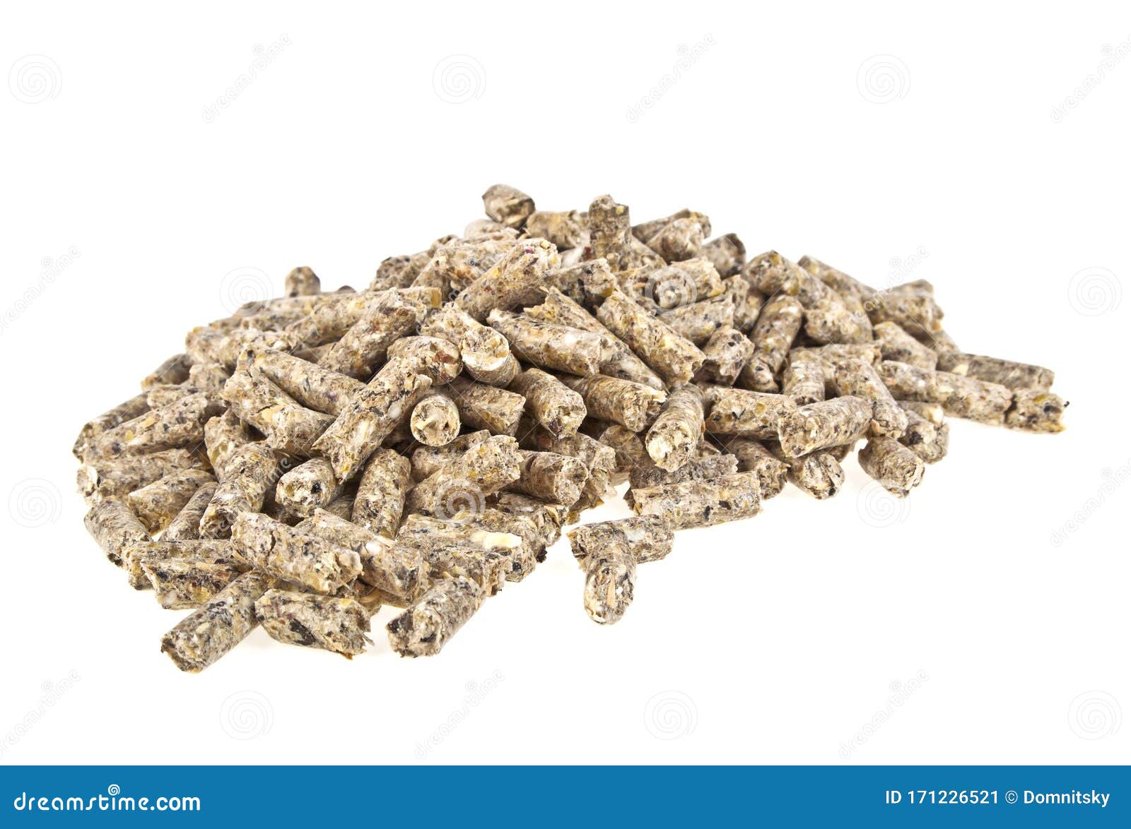 Pelleted Compound Feed Isolated On White Background, Wheatfeed Pellets ...