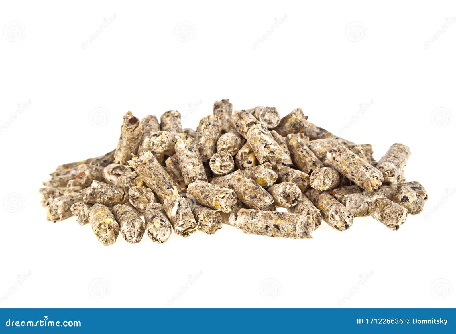 Pelleted Compound Feed Isolated on White Background, Wheatfeed Pellets ...