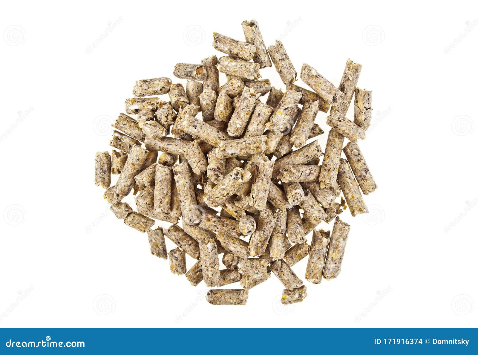 Pelleted Compound Feed Isolated on White Background, Wheatfeed Pellets ...