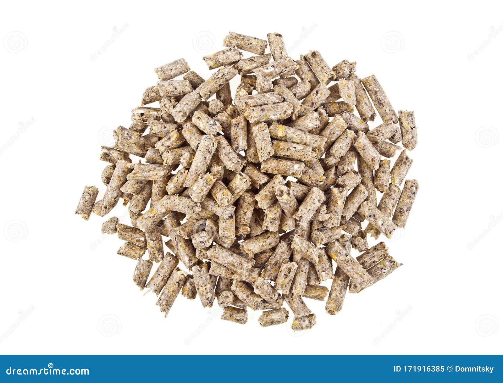 Pelleted Compound Feed Isolated on White Background, Wheatfeed Pellets ...