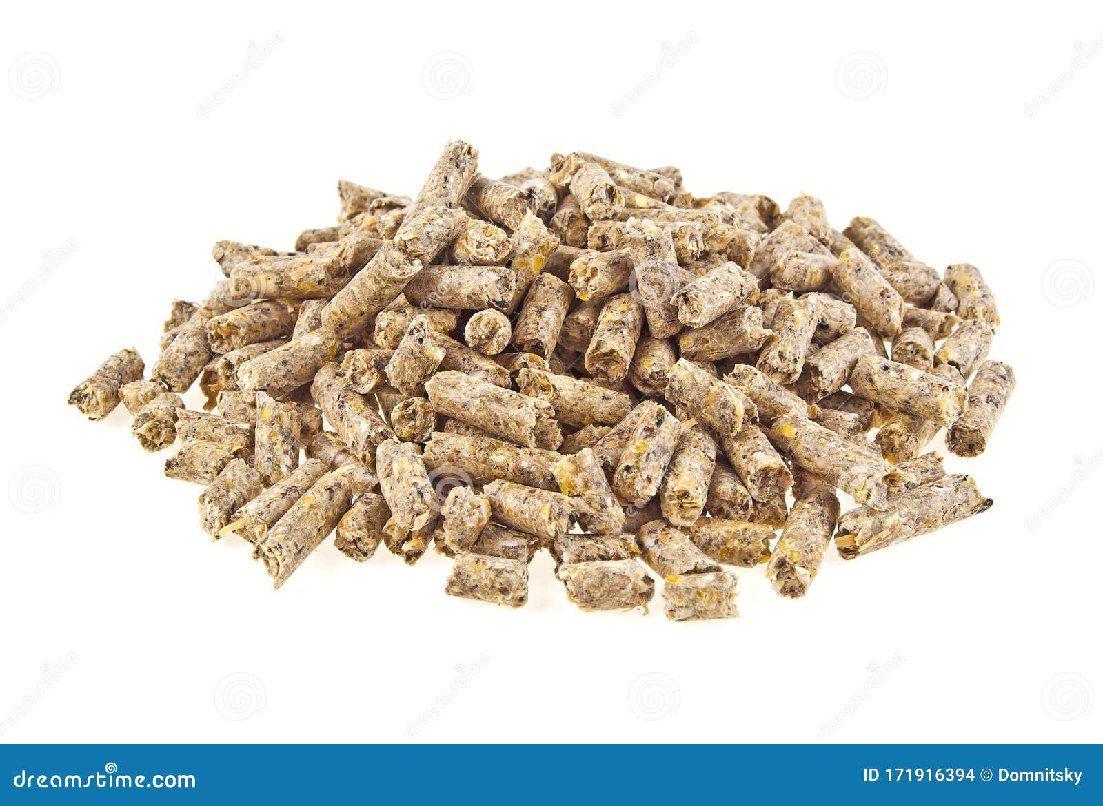 Pelleted Compound Feed Isolated on White Background, Wheatfeed Pellets ...