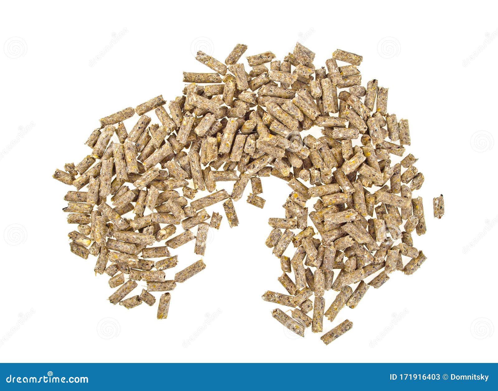 Pelleted Compound Feed Isolated on White Background, Wheatfeed Pellets ...